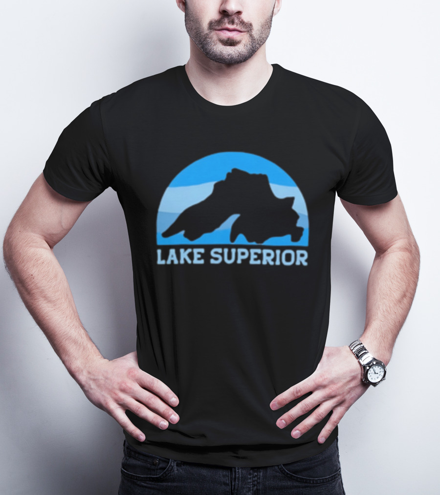 Lake Superior Blue Silhouette Arch T-Shirt
