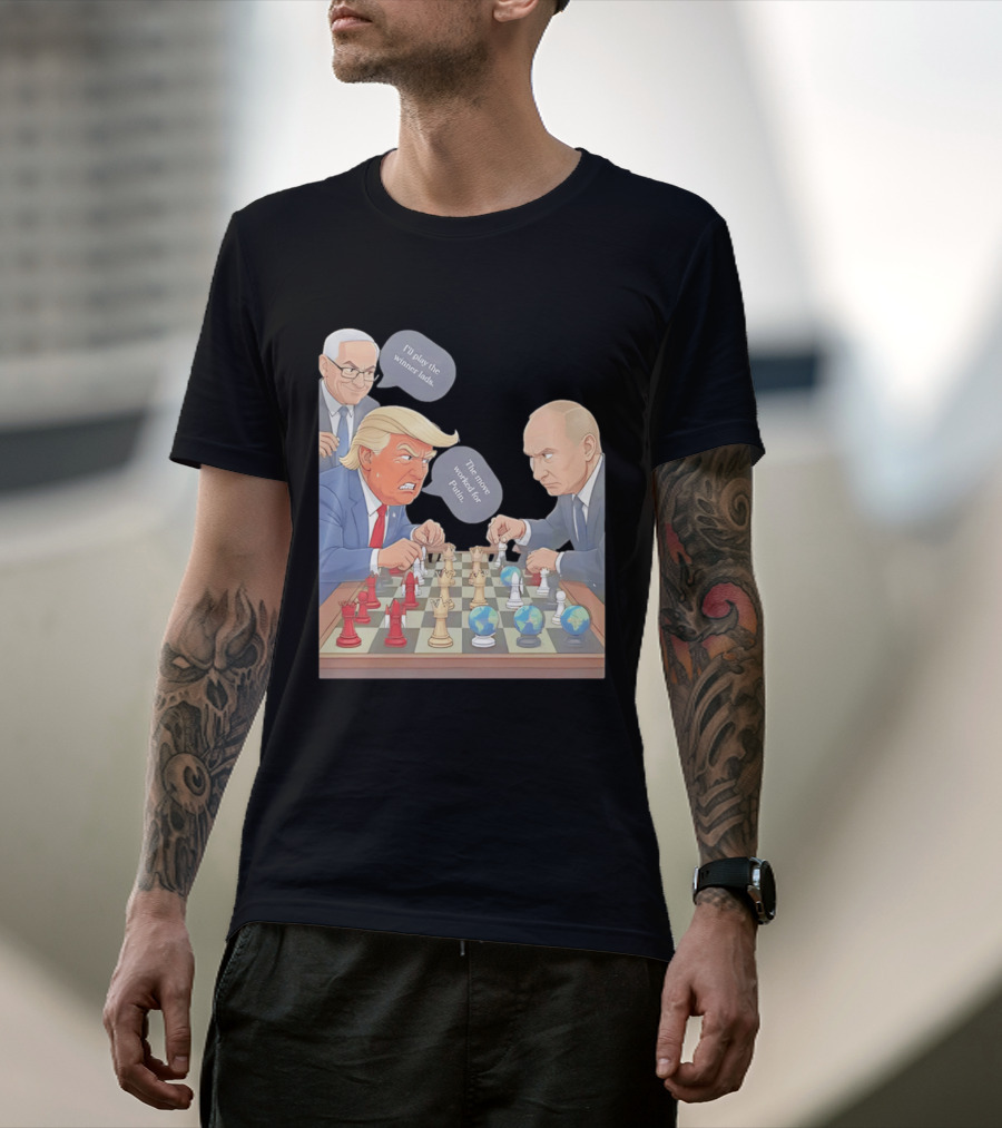 Political Chess Game Trump Putin World Leaders Cartoon T-Shirt