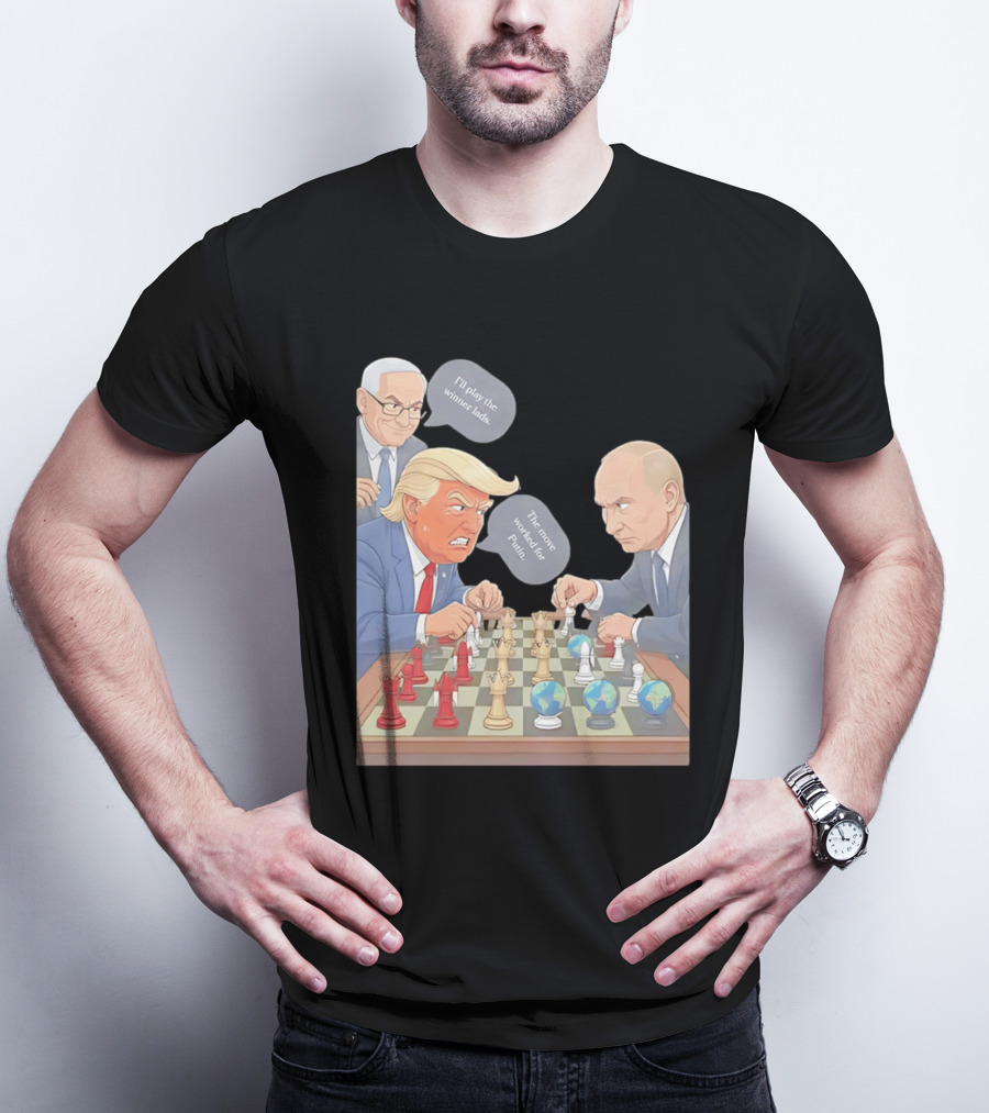 Political Chess Game Trump Putin World Leaders Cartoon T-Shirt