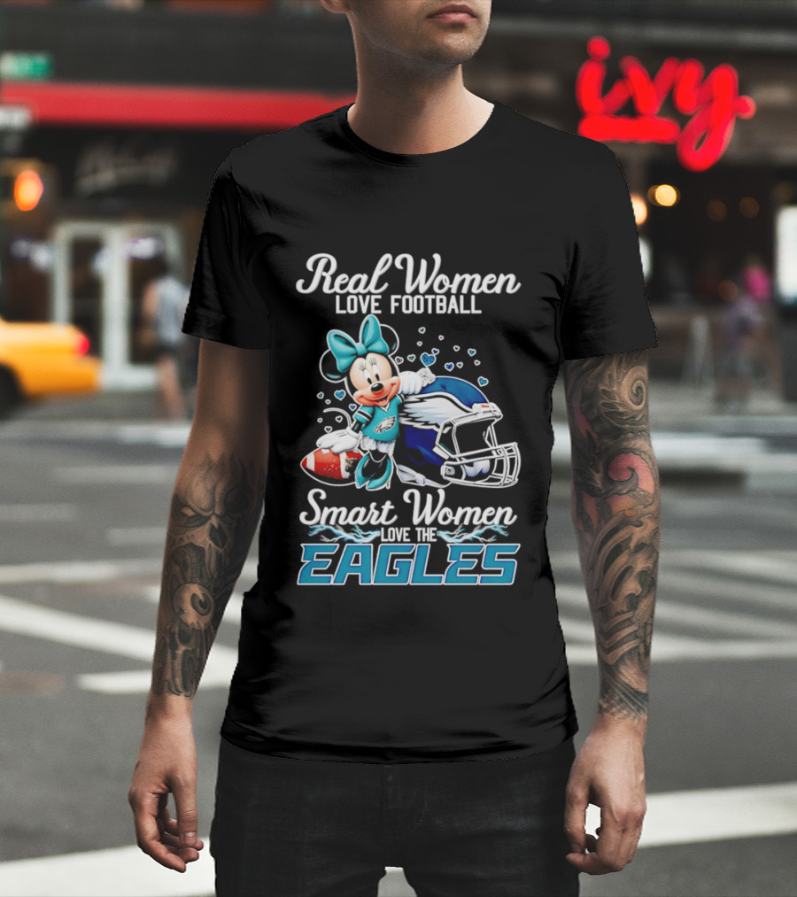 Real Women Love Football Smart Women Love The Eagles Minnie T-Shirt