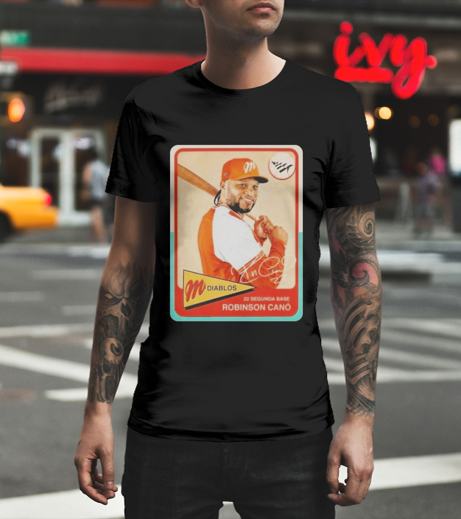 Robinson Canó Diablos 22 Segunda Base Baseball Card T-Shirt