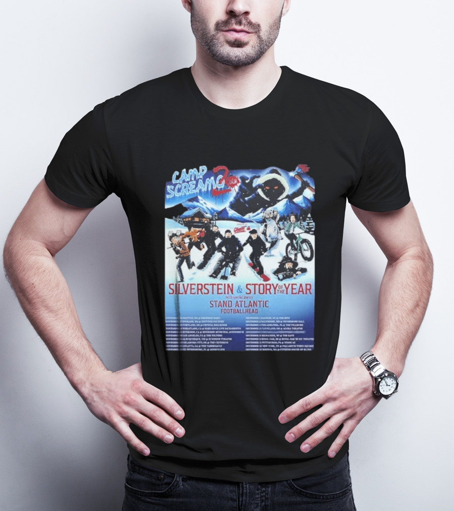Camp Screamo 2 Tour 2026 Silverstein Story Of The Year Stand Atlantic Footballhead Dates T-Shirt