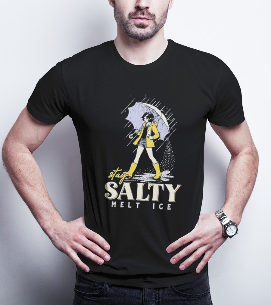 Stay Salty Melt Ice Retro Umbrella Girl Fashion T-Shirt