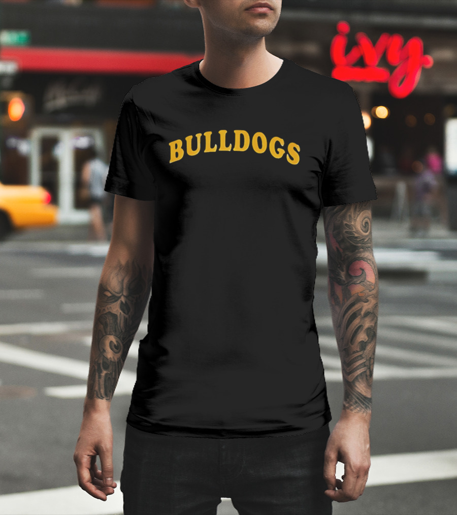 Support The Bulldogs Bold Yellow Arch T-Shirt