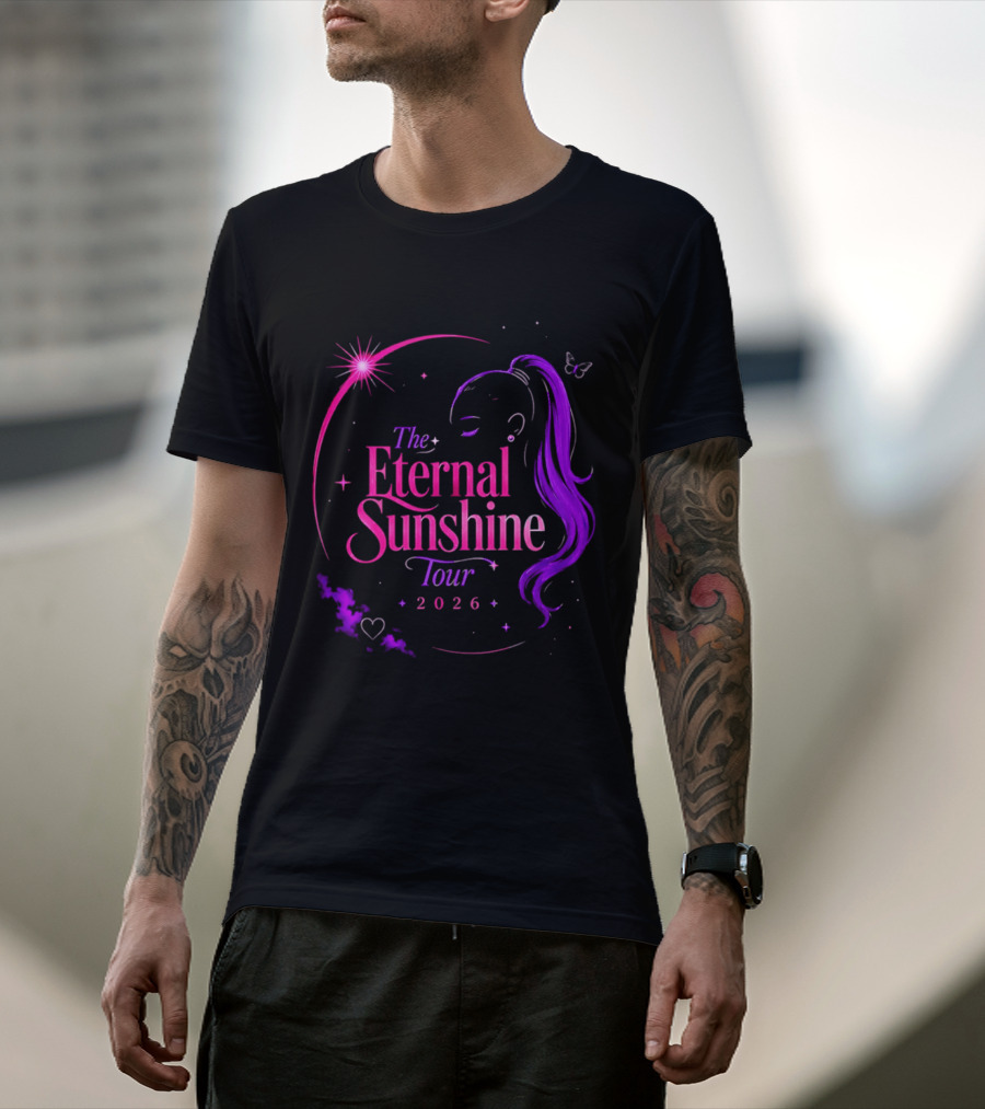 The Eternal Sunshine Tour 2026 Ariana Grande Purple Neon T-Shirt