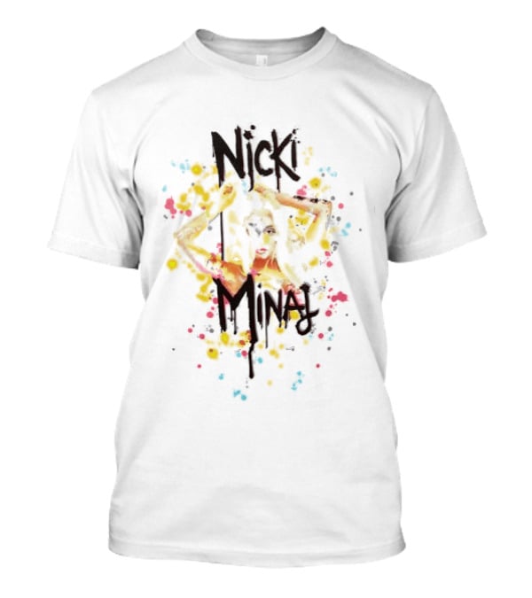 Nicki Minaj Vibrant Paint Splatter T-Shirt