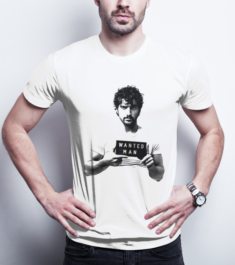 Boone Wanted Man Tour Shot 2026 Bold Typography Black And White T-Shirt