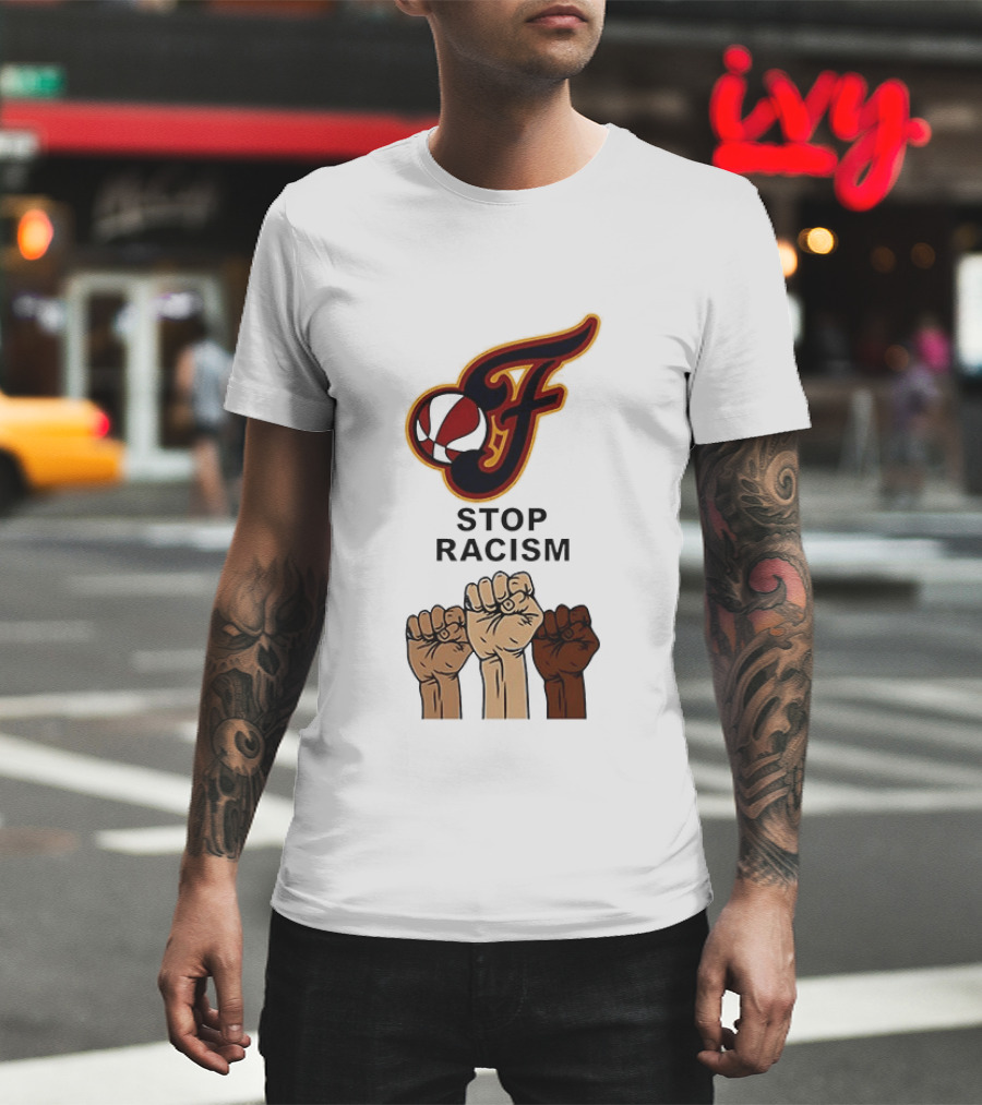 Indiana Fever Stop Racism 2026 Raised Fists T-Shirt