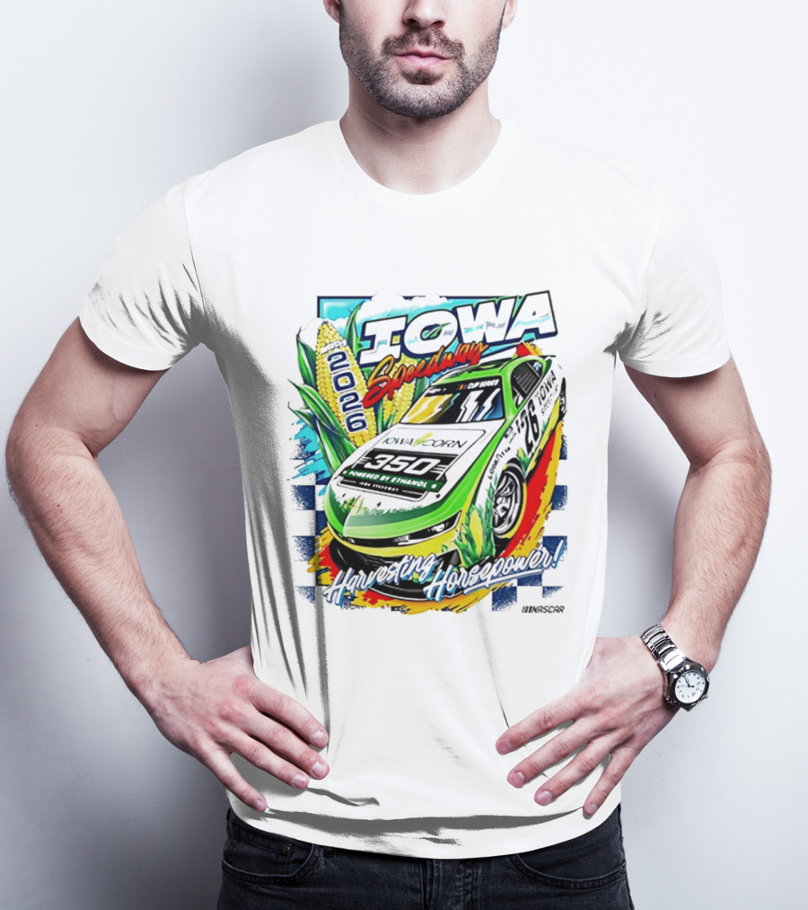 Iowa Speedway Harvesting Horsepower 2026 Iowa Corn 350 NASCAR T-Shirt