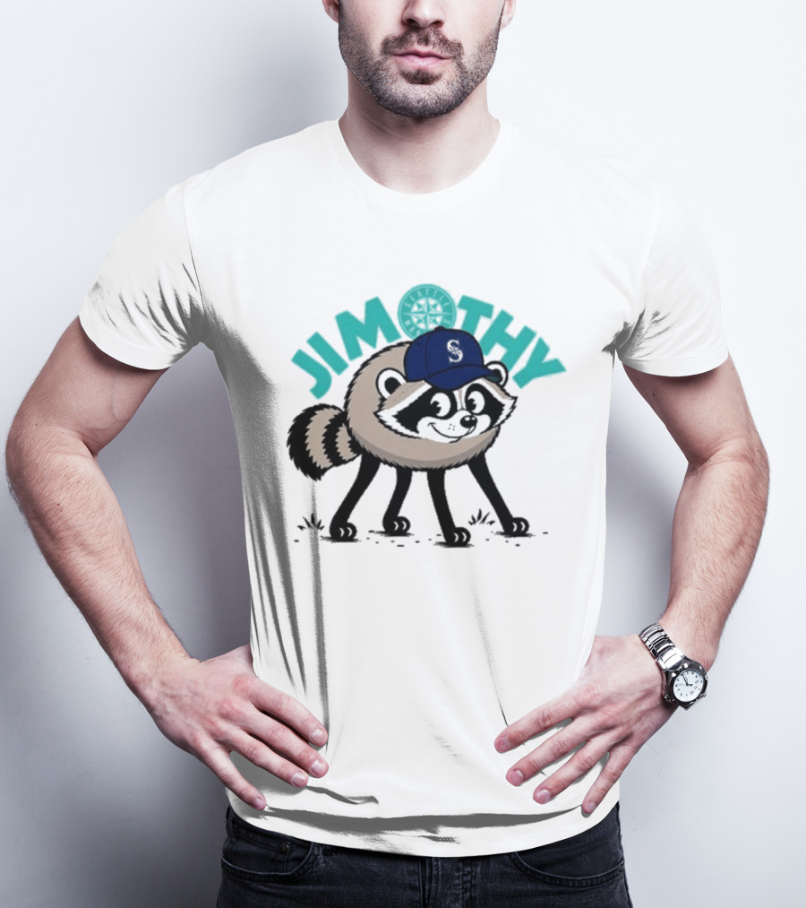 Jimothy Raccoon Mariners Baseball Cap T-Shirt