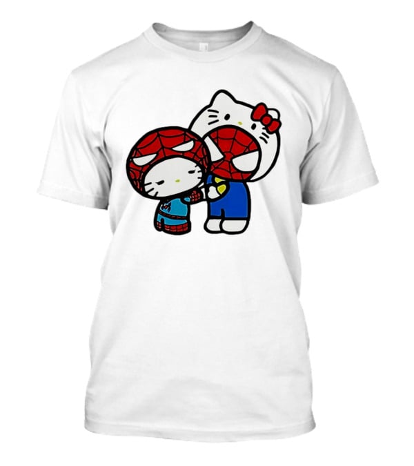 Kitty Hug Spider Man Mask Cute T-Shirt