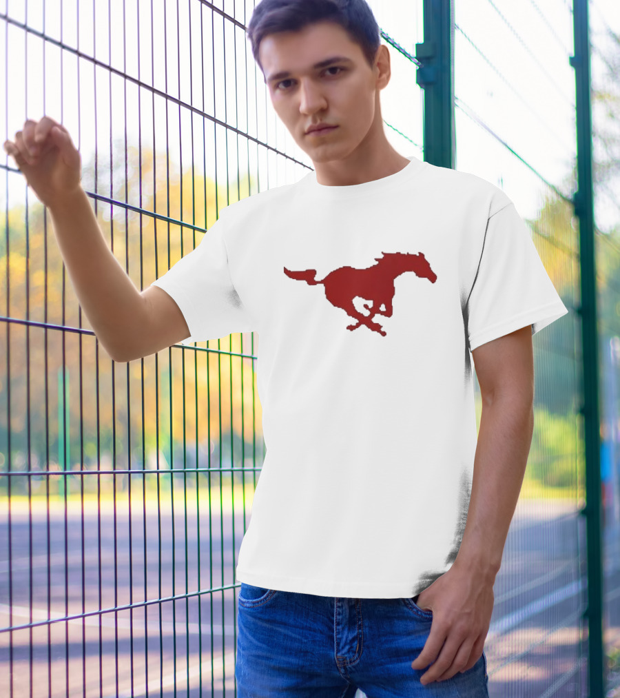 Mustang Red Galloping Horse T-Shirt
