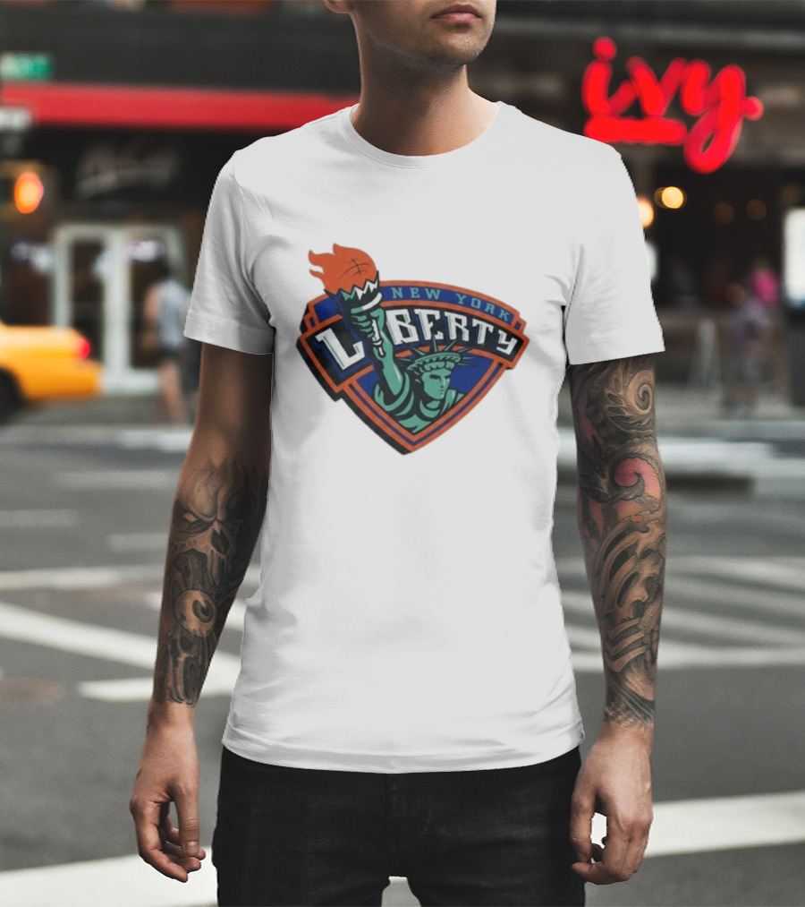 New York Liberty Leonie Fiebich Barclays Center Basketball Team T-Shirt