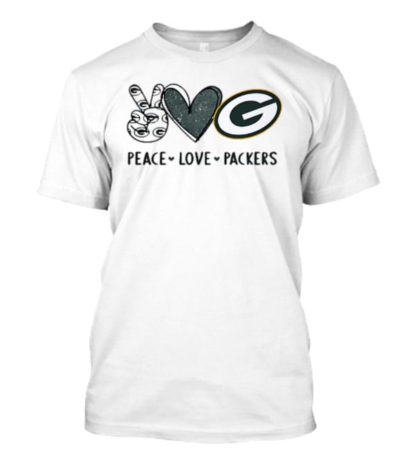 Peace Love Green Bay Packers Football Team NFL Fan Merchandise T-Shirt