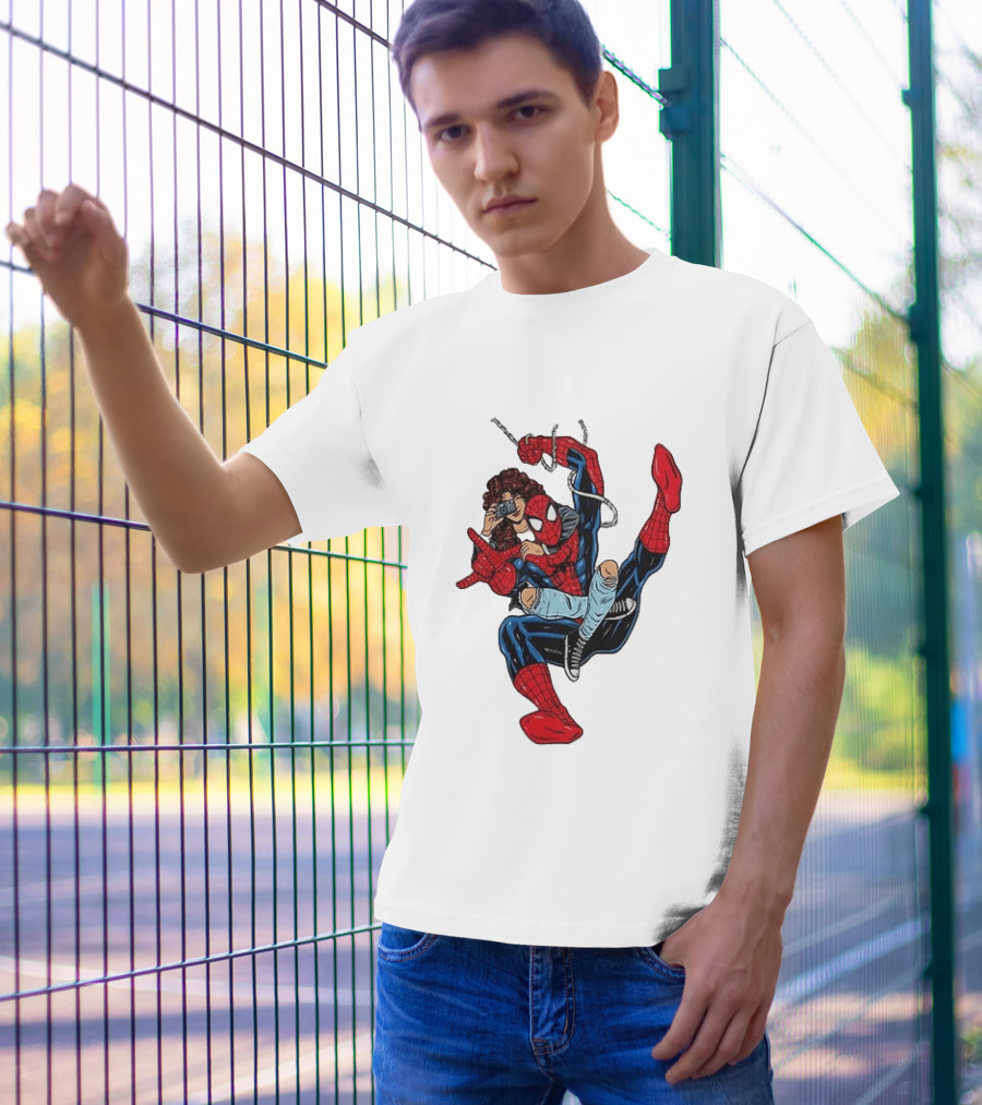 Spider Man The Heart Behind The Hero Photography Pose T-Shirt