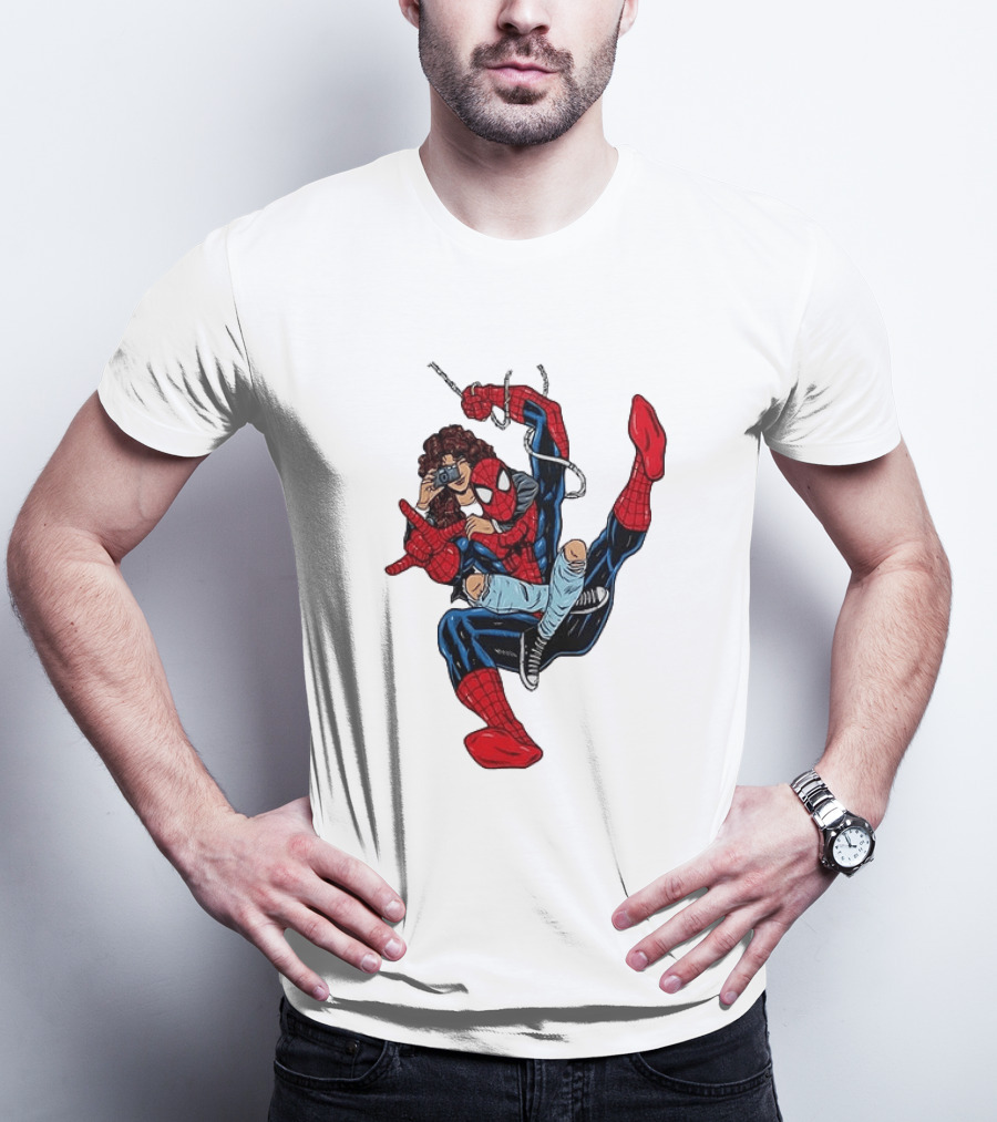 Spider Man The Heart Behind The Hero Photography Pose T-Shirt