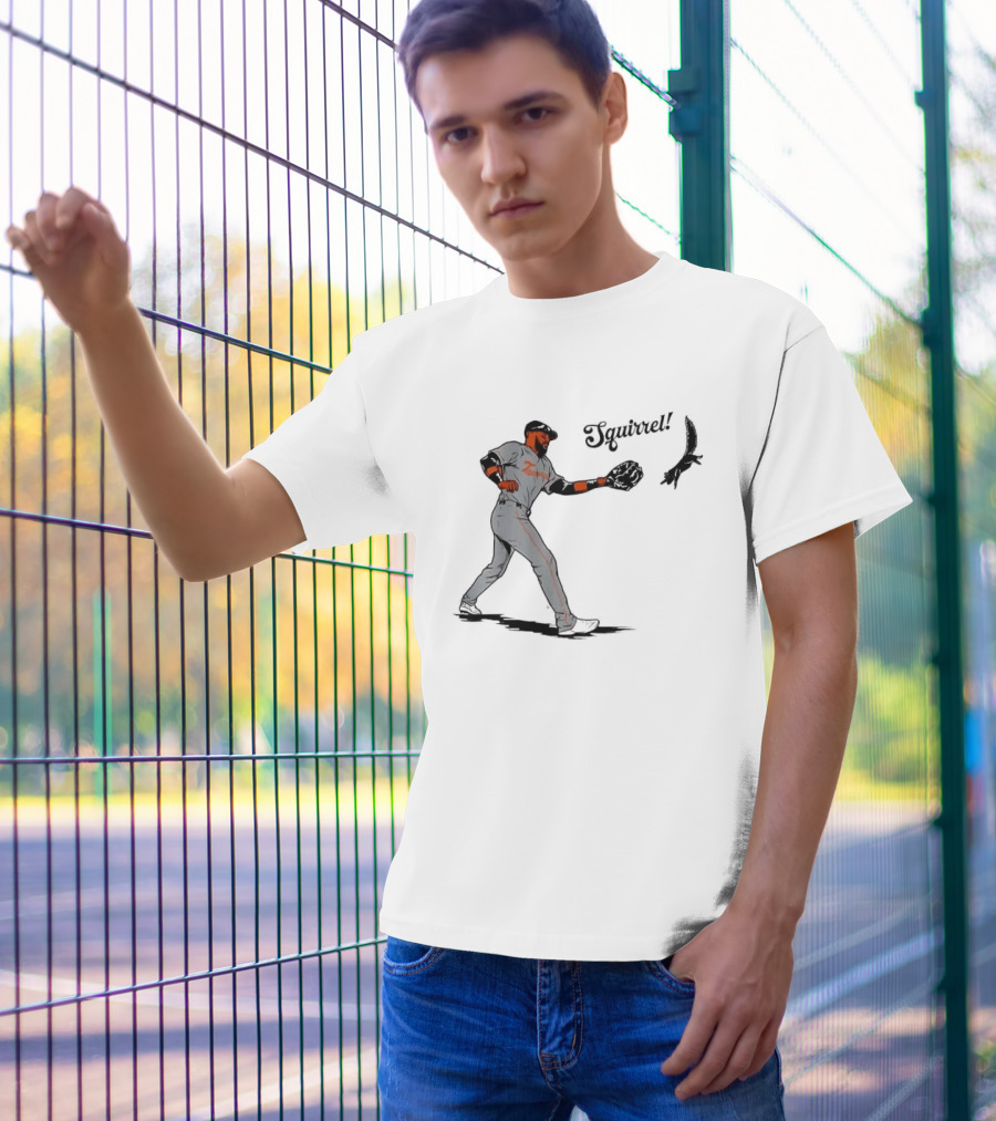 Squirrel Catch Baseball San Francisco Giants Wildlife T-Shirt
