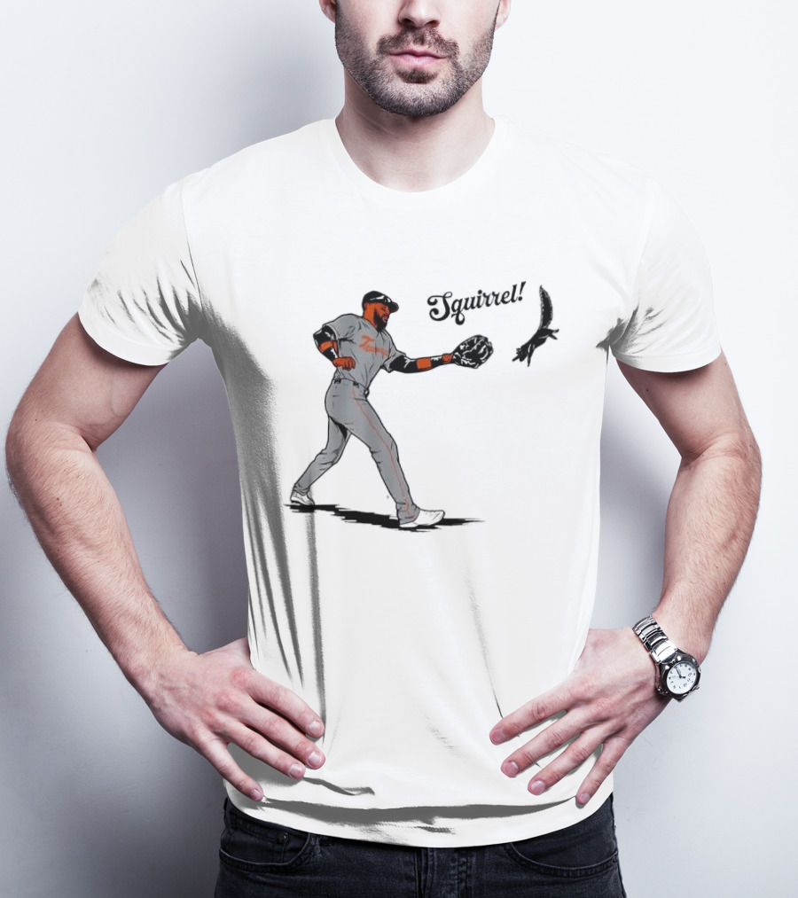 Squirrel Catch Baseball San Francisco Giants Wildlife T-Shirt