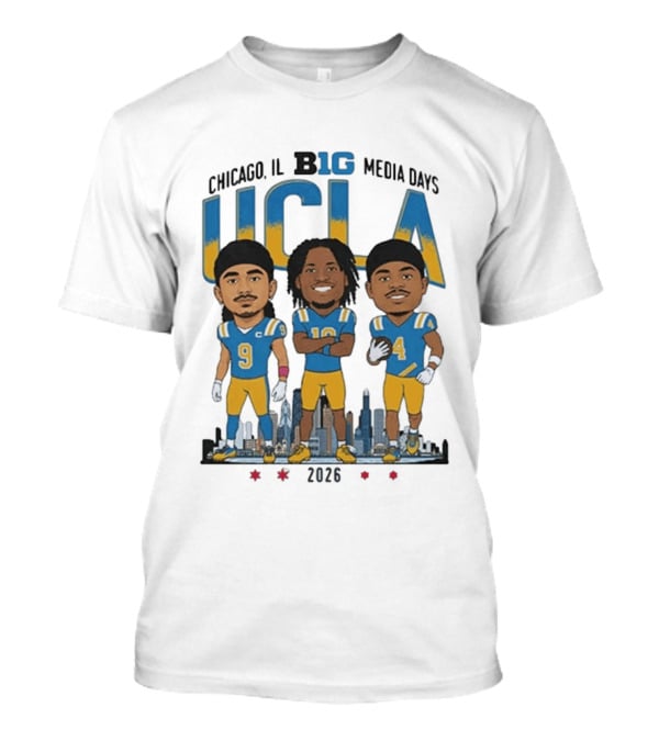 Chicago IL Big Media Days UCLA Bruins Football 2026 Player Caricature T-Shirt