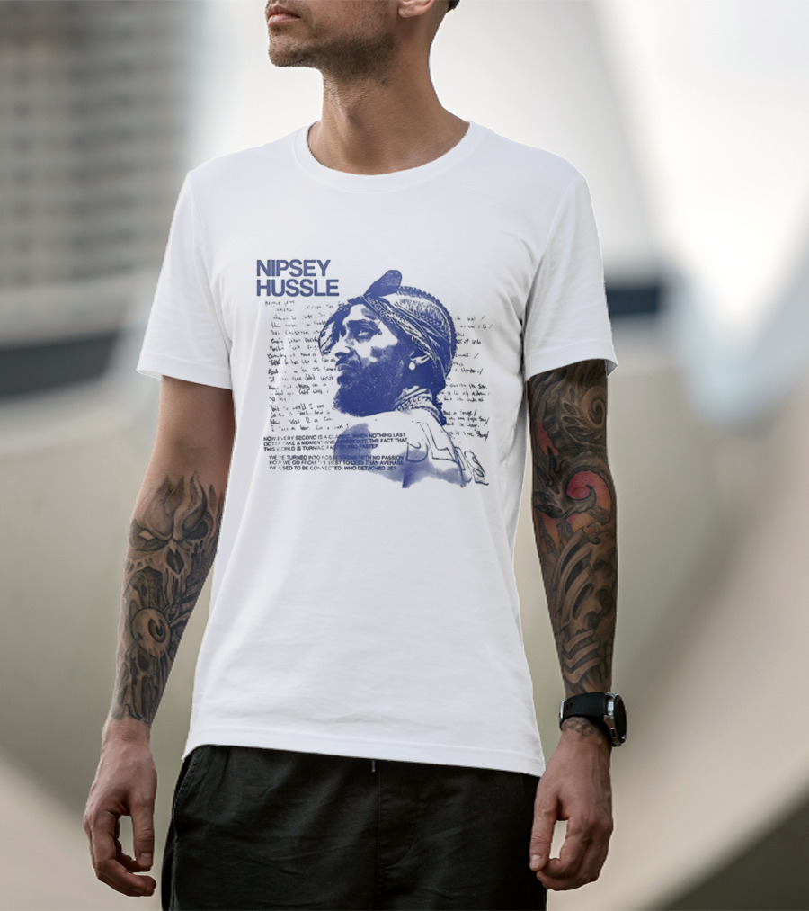 Nipsey Hussle Prolific Edition Blue Typography Profile T-Shirt