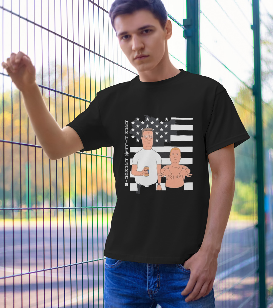 Hank Hill Hankonia American Flag Stars Stripes Characters T-Shirt
