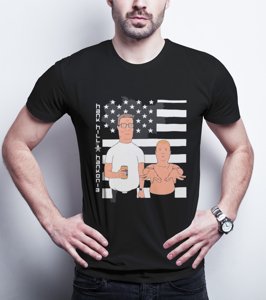 Hank Hill Hankonia American Flag Stars Stripes Characters T-Shirt