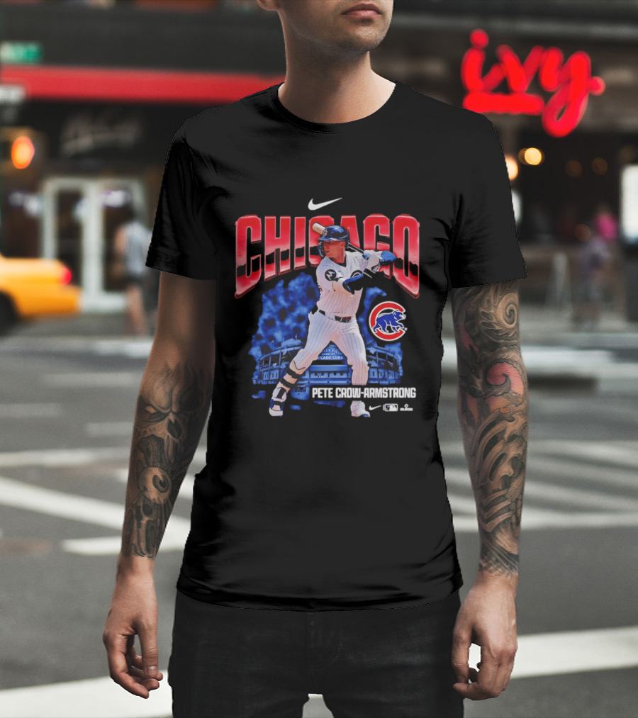 Chicago Cubs Pete Crow Armstrong Nike Wrigley Field Player Action T-Shirt