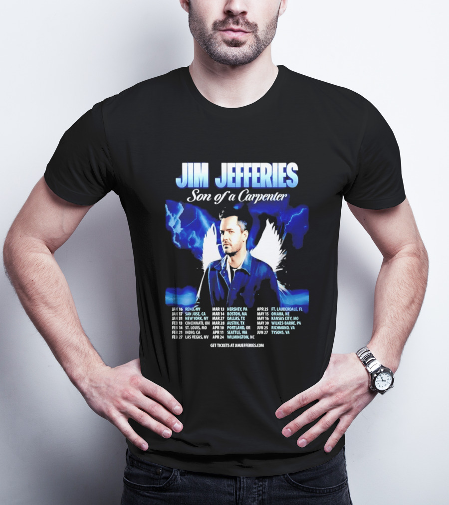 Jim Jefferies Son Of A Carpenter Tour 2026 Dates And Locations T-Shirt
