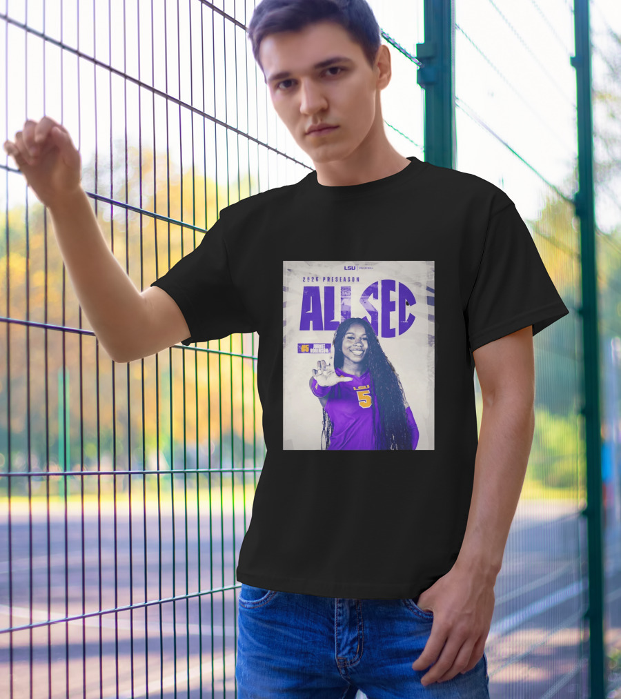 2026 Preseason All SEC Jurnee Robinson LSU Volleyball No 5 T-Shirt