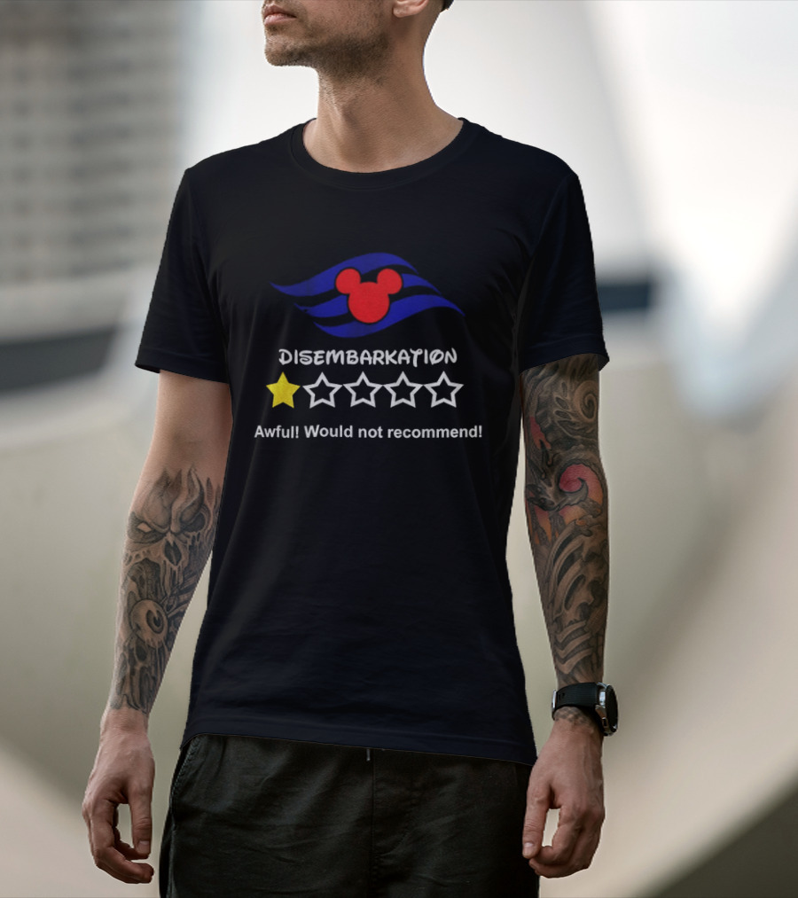 Disney Cruise Disembarkation Awful Review One Star Rating Mickey T-Shirt