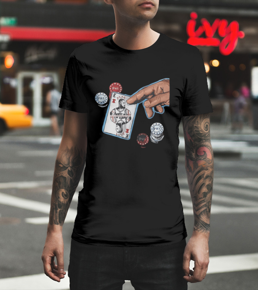 Philadelphia 76ers LeBron James King Playing Card Poker Chip NBA PHI T-Shirt