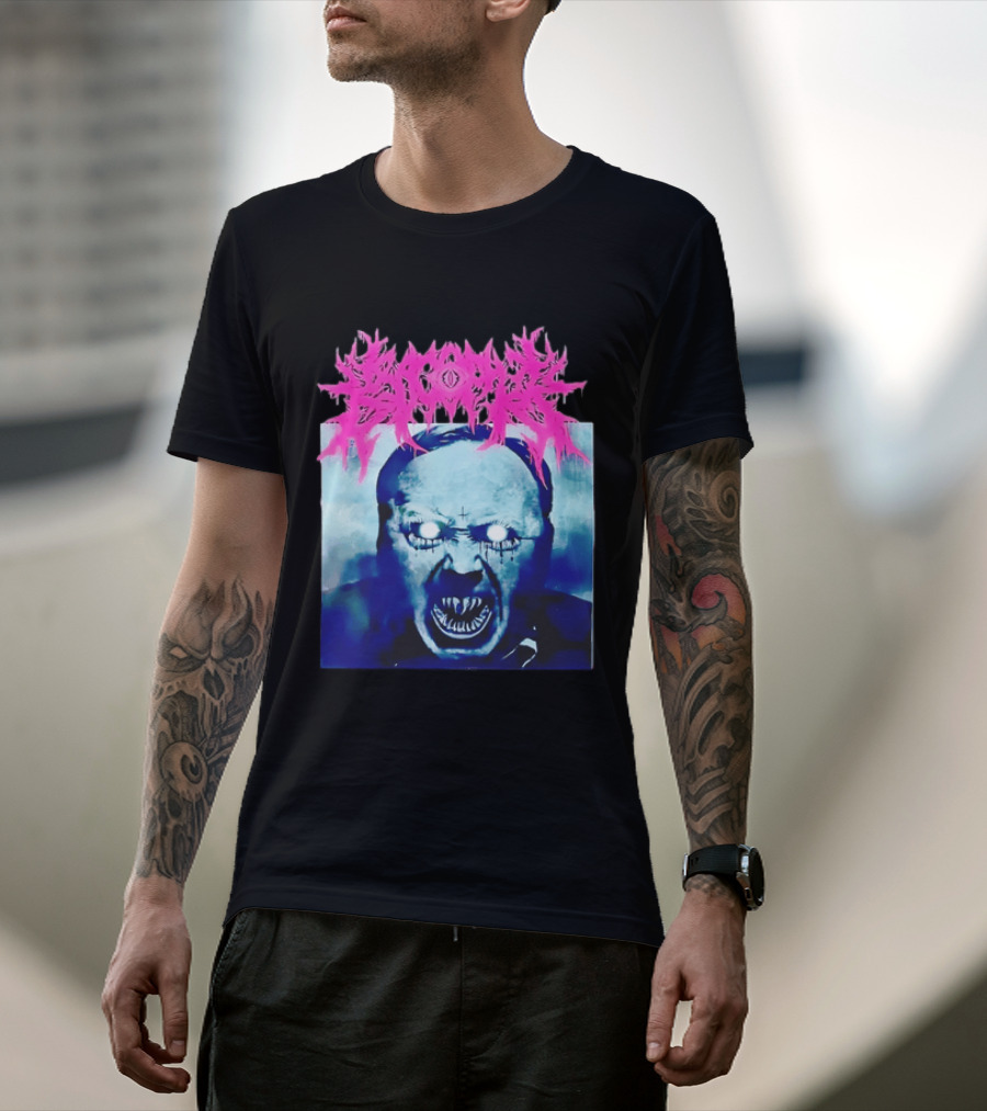 Gore Demon Face Glowing Eyes Death Metal Band T-Shirt
