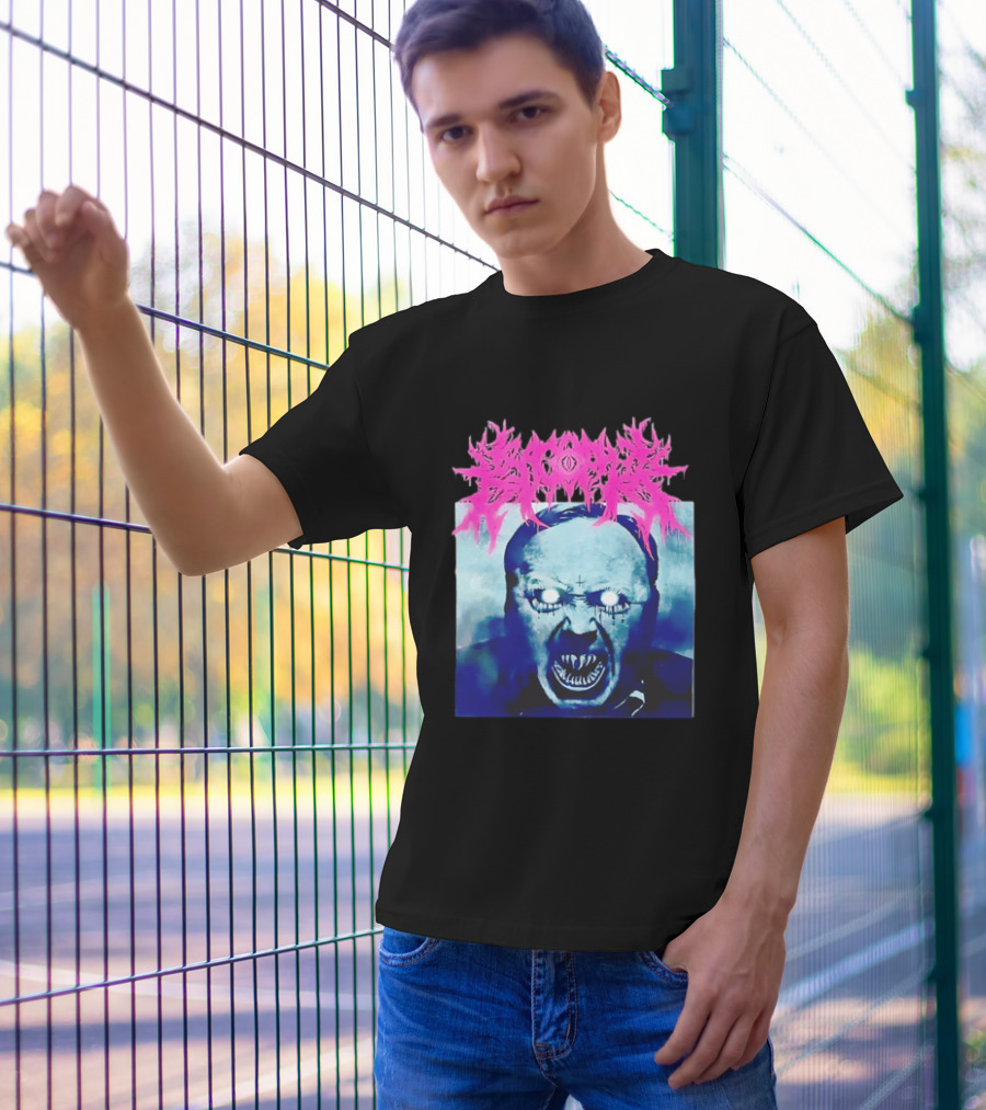Gore Demon Face Glowing Eyes Death Metal Band T-Shirt