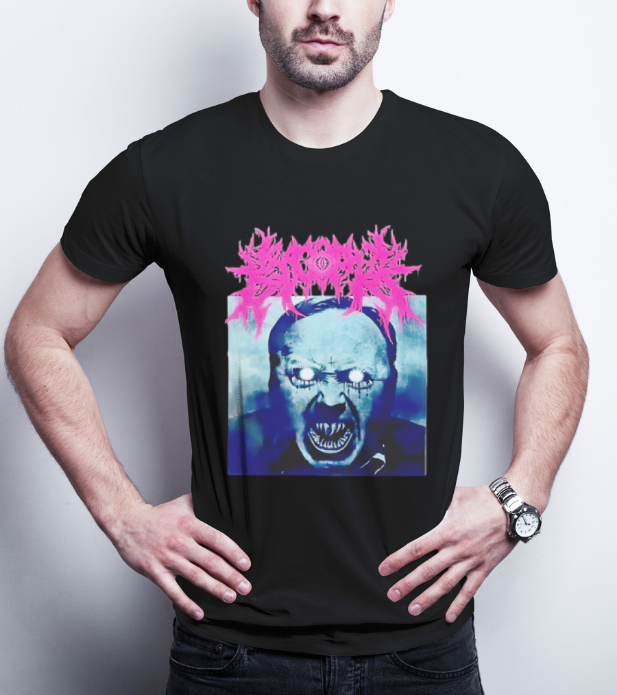 Gore Demon Face Glowing Eyes Death Metal Band T-Shirt