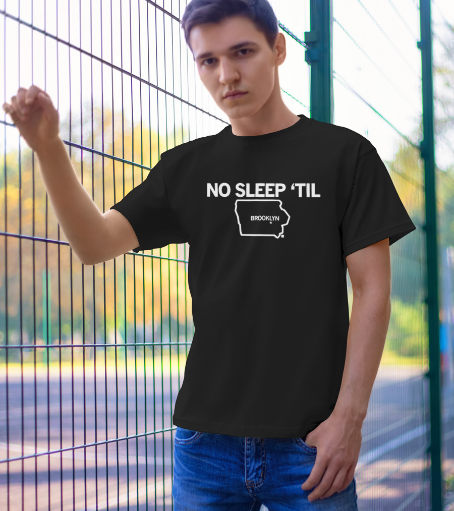 No Sleep 'Til Brooklyn State Map T-Shirt
