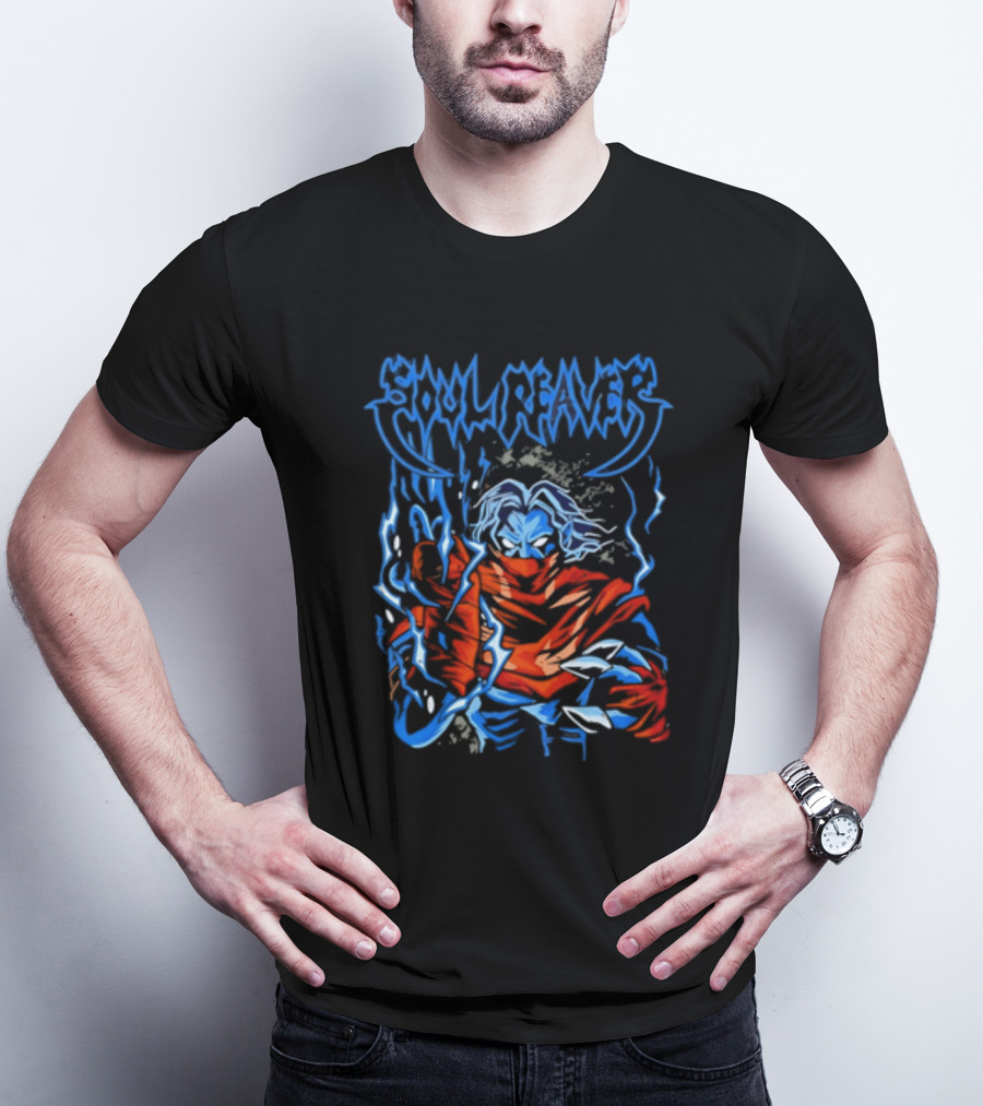 Soul Reaver Raziel Legacy Of Kain Blue Flames T-Shirt