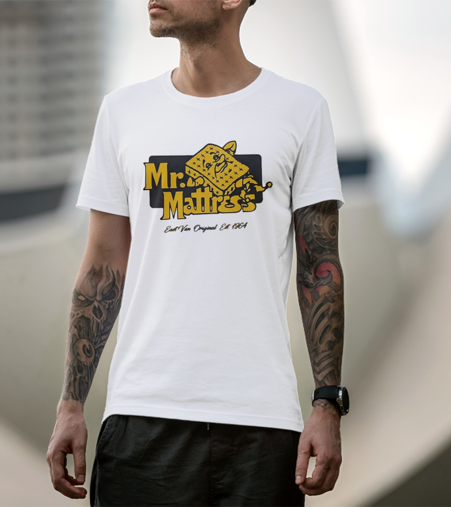Mr Mattress East Van Original Est 1971 Flippable GOLD T-Shirt