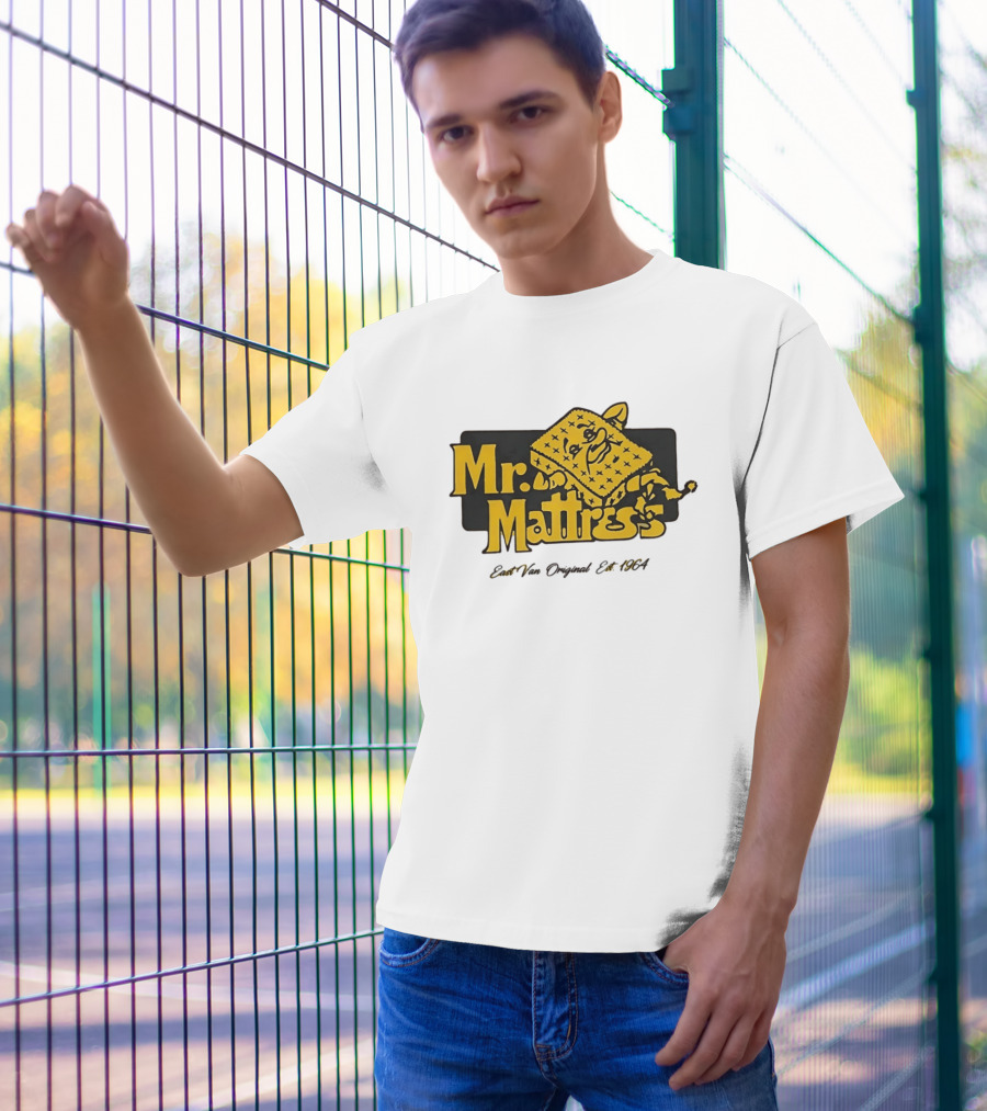 Mr Mattress East Van Original Est 1971 Flippable GOLD T-Shirt