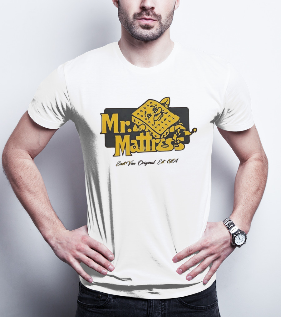 Mr Mattress East Van Original Est 1971 Flippable GOLD T-Shirt