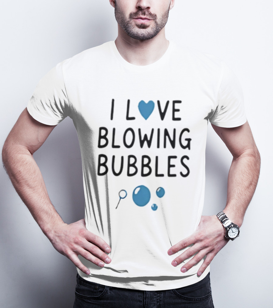 I Love Blowing Bubbles Heart Bubble Lover Magnifying Glass T-Shirt
