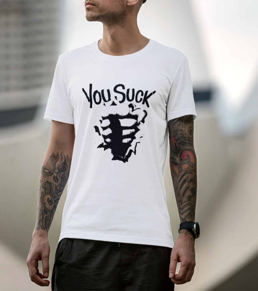 You Suck Horror Skeleton Ribcage T-Shirt