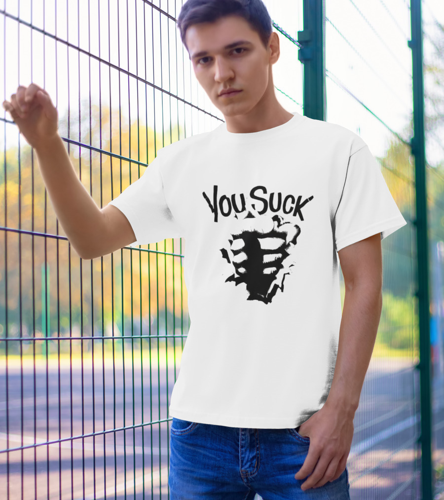 You Suck Horror Skeleton Ribcage T-Shirt