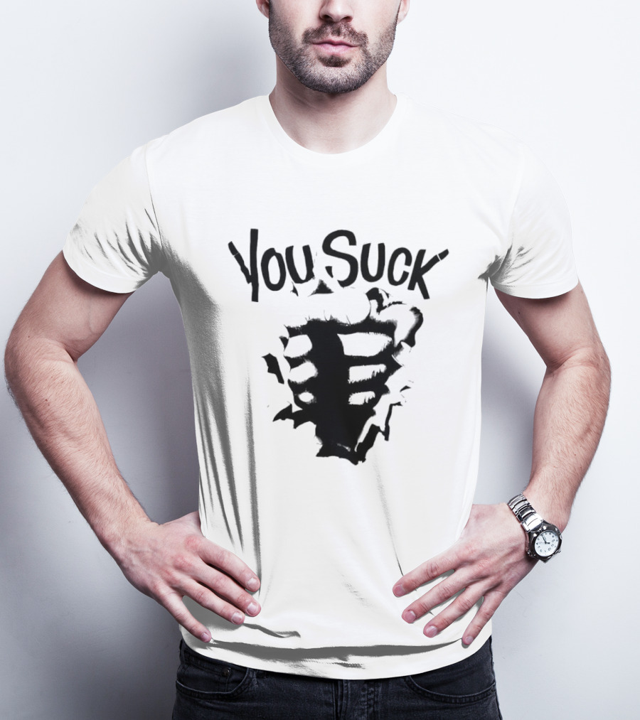 You Suck Horror Skeleton Ribcage T-Shirt