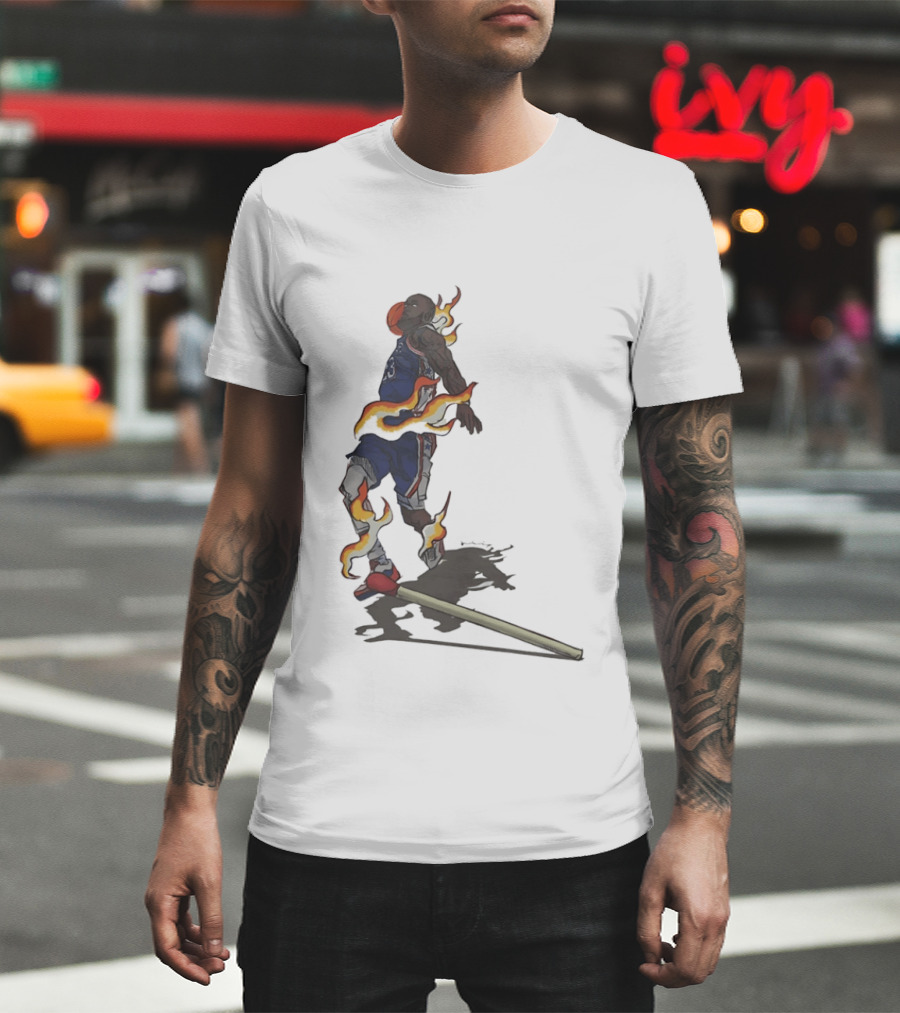 LeBron James 76ers Basketball Flame Dunk 23 T-Shirt