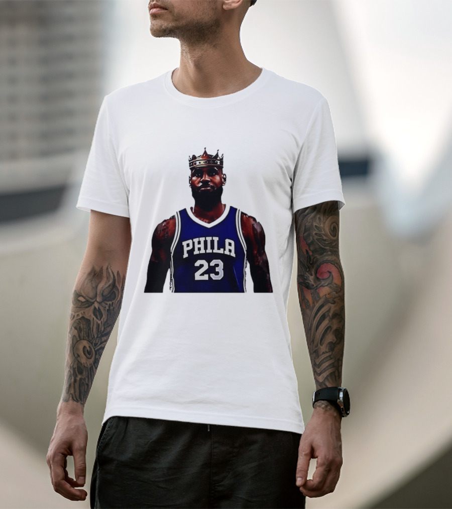 LeBron James Crown PHILA 23 Jersey Philadelphia 76ers Basketball T-Shirt