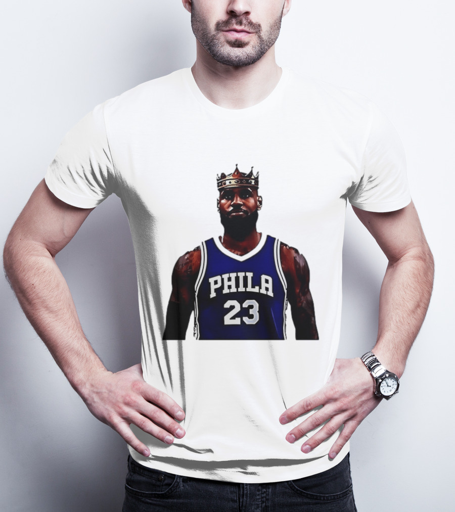 LeBron James Crown PHILA 23 Jersey Philadelphia 76ers Basketball T-Shirt