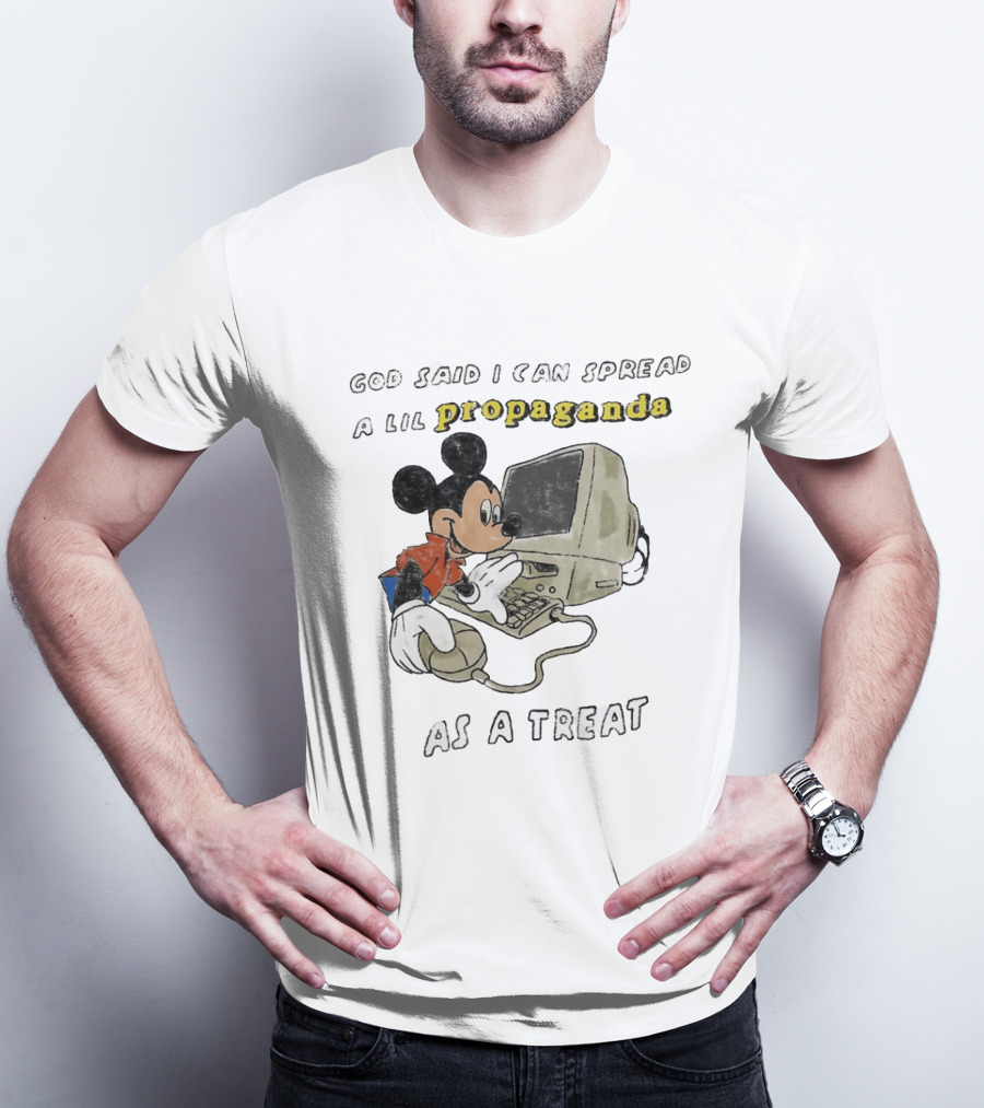God Said I Can Spread A Lil Propaganda As A Treat Mickey Mouse Vintage Computer T-Shirt