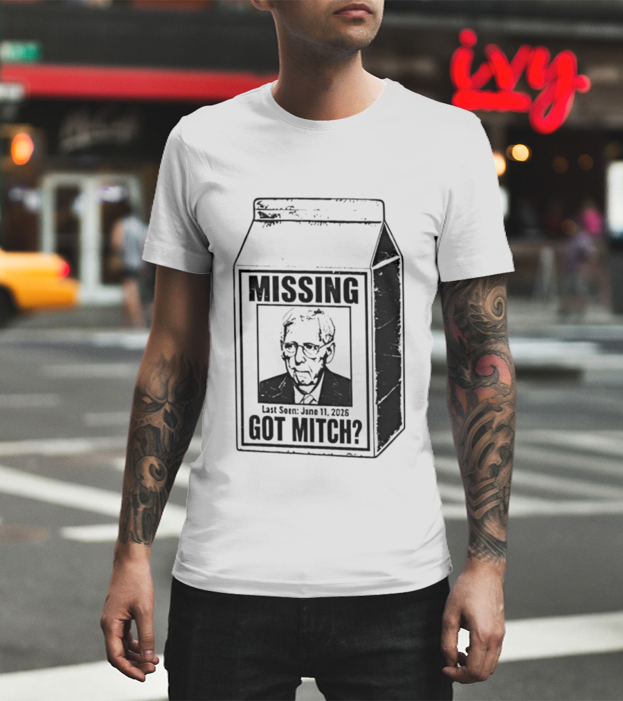 Missing Mitch McConnell Got Mitch Milk Carton T-Shirt