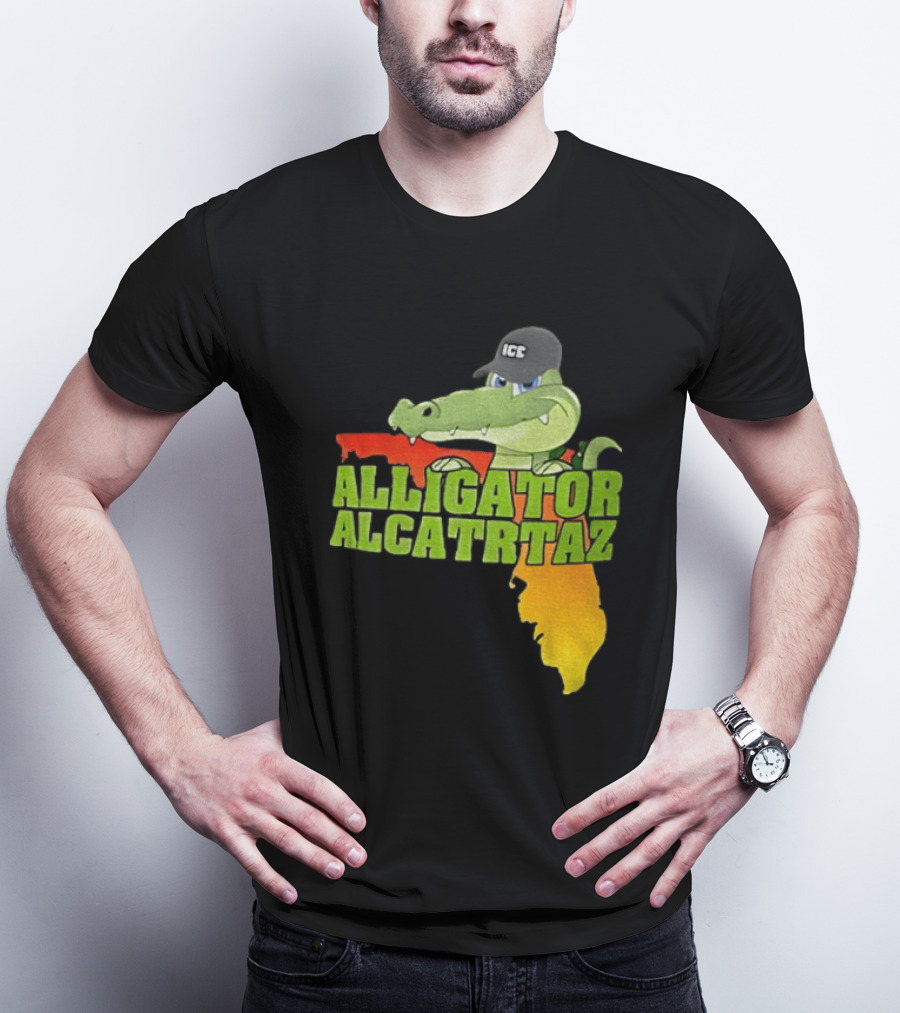 Alligator Alcatraz ICC Ice Cap Florida Map T-Shirt