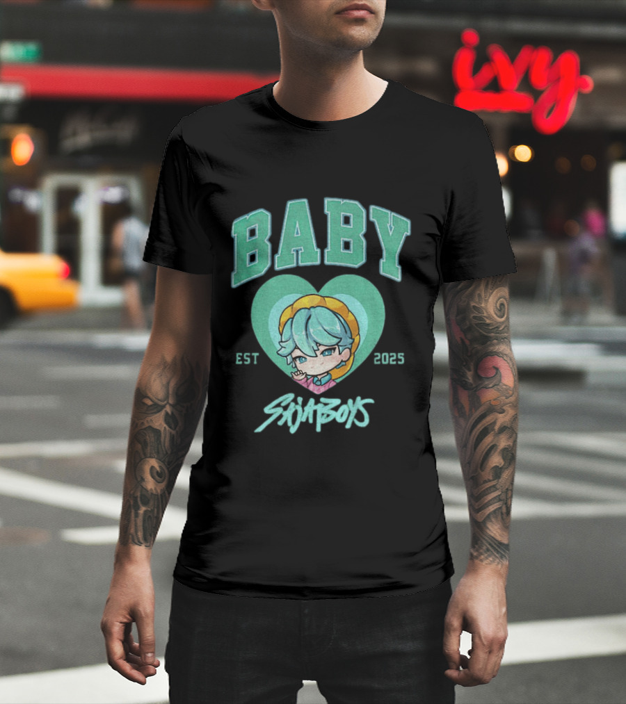 Baby Saja Boys Kpop Demon Hunters Est 2025 Anime Character Heart T-Shirt